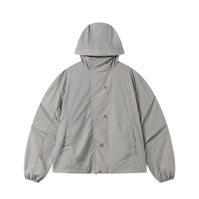 WHIMNOTION 26SS「斜拉链」纽扣冲孔透气防晒服 防泼水UPF100+