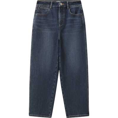 播商场同款复古水洗高腰显瘦牛仔裤女秋冬新款长裤BDS4KD3670