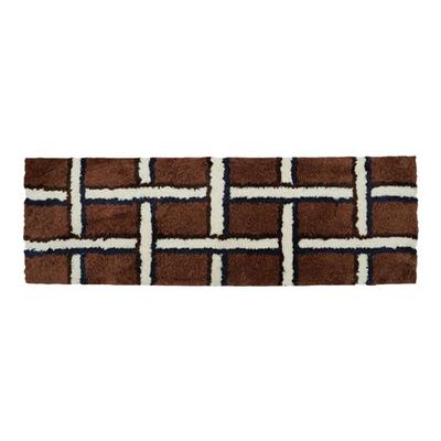 中古风方格条纹卧室长地毯ins