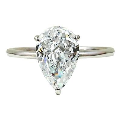 轻奢925银水滴雷迪恩切戒指