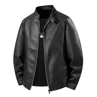 it5cm/FIVECM黑色pu皮皮衣夹克