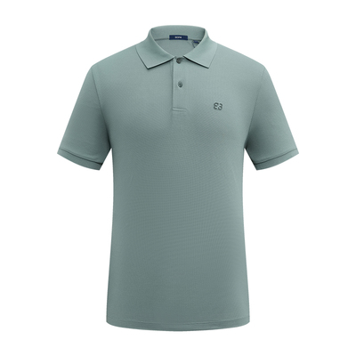 堡尼春夏新品商务翻领桑蚕丝混纺短袖T恤休闲净色Polo衫LR345C91B