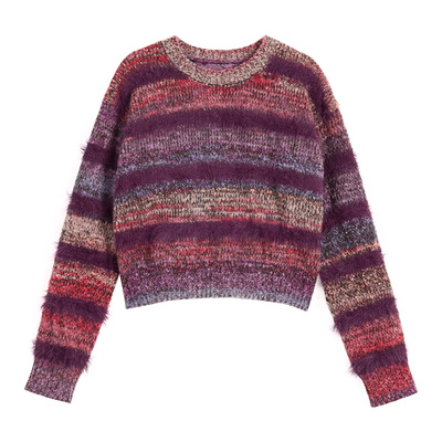 pusumede仿貂毛软糯毛衣针织上衣