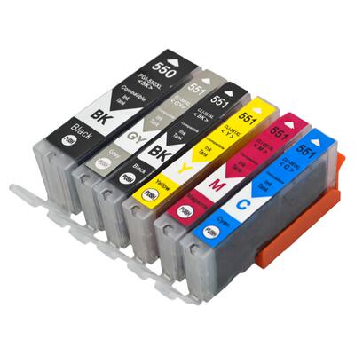 DAT适用佳能Canon PIXMA MG5450 MG5550 MG6350彩色喷墨打印机墨盒PGI550PGBK黑CLI551BK C M Y GY彩色墨水盒