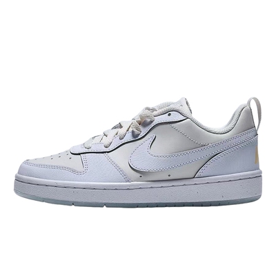 NIKE耐克女鞋浅蓝白水晶底COURT BOROUGH大童休闲板鞋IH4519-001