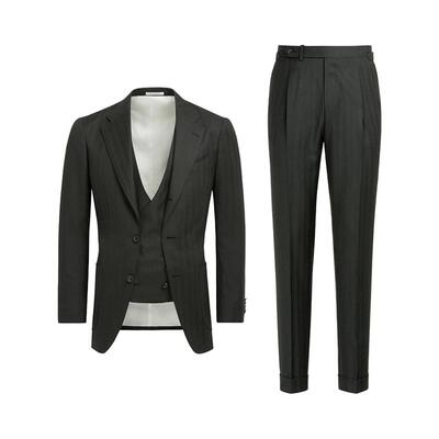 Suitsupply深绿色S130支羊毛西装