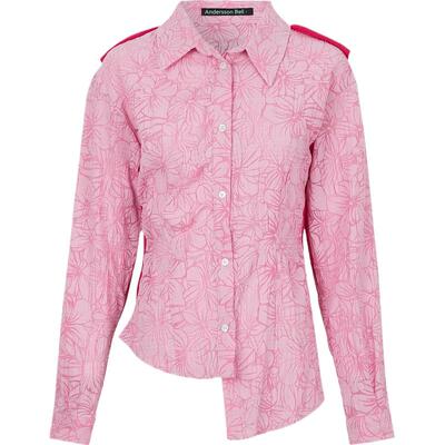 【折扣】Andersson Bell 女多巴胺仿旧针织衬衫