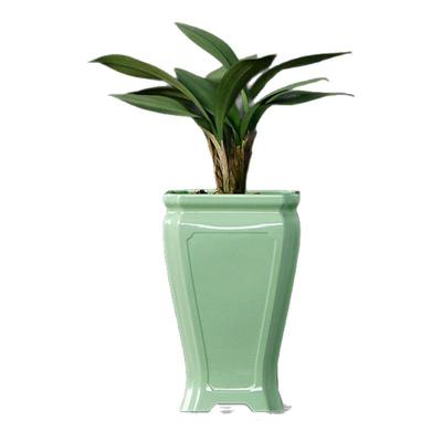 美观彩绘兰花盆高档树脂仿紫砂盆