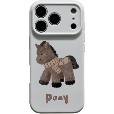 毛绒小马驹适用于iphone手机壳