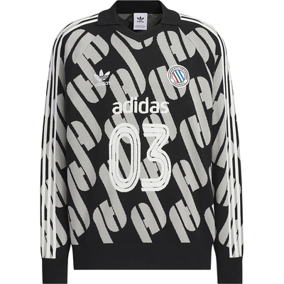 Adidas/阿迪达斯正品三叶草男女翻领时尚运动图案毛衣JL8369