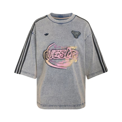 adidas阿迪达斯三叶草棉质牛仔布运动上衣2026夏女短袖T恤 KZ5012