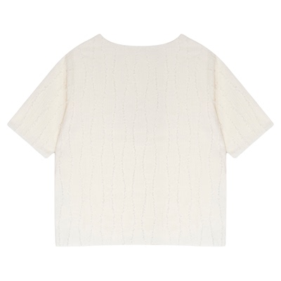 LOWRYS FARM T恤女2025夏季新款日系立体肌理花边短袖 T恤495079