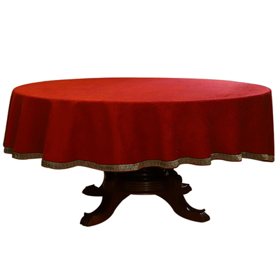 大圆红色喜庆过年新中式欧式桌布
