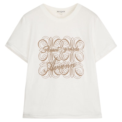 AVVENN正肩发泡LOGO立体感短袖T恤 AK31001522