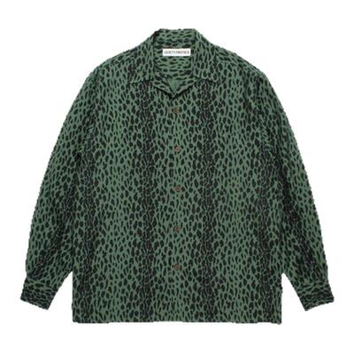 【现货】SOLAR BEAMS 23FW新款 豹纹 夏威夷人造丝休闲长袖衬衫男