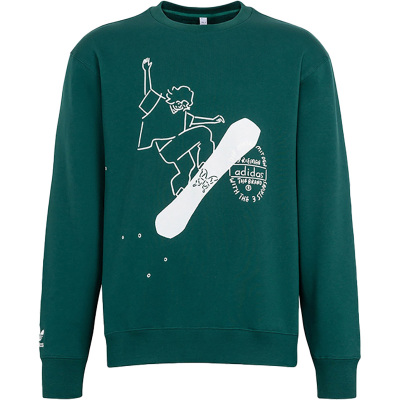 Adidas/阿迪达斯正品三叶草卡通滑板男子圆领运动卫衣IK4314