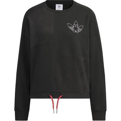 Adidas/阿迪达斯官方正品三叶草女士印花圆领卫衣套头衫HY7263