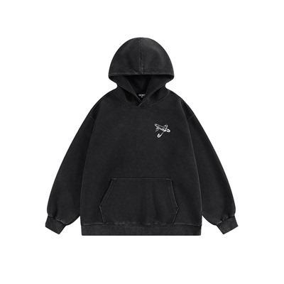 GOST做旧龟裂印花回形针卫衣