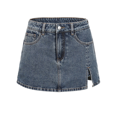 UR&DC2026夏季新款女装潮流休闲复古时髦开衩牛仔短裤设计感裙裤