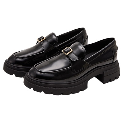 莎莎苏增高软底轻盈黑色百搭乐福