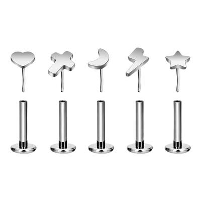 F136钛合金防过敏平底耳钉养耳洞