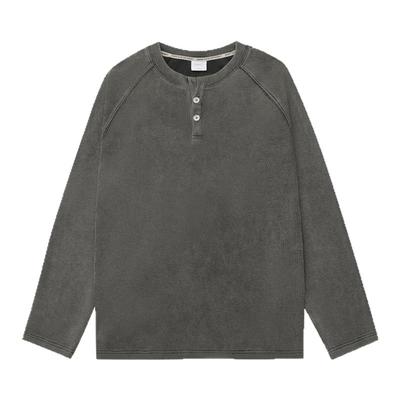 GWIT美式亨利领内搭长袖T恤