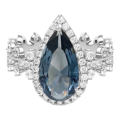 【新年礼物】APM Monaco 密镶蓝色紫色水滴925银戒指女精致饰品