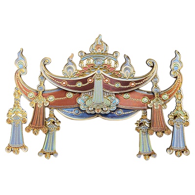 敦煌研究院木制铝箔华盖冰箱贴