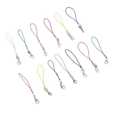 DIY短款饰品配件小挂绳金属圈手机链龙虾扣吊饰钥匙u盘彩色挂绳扣