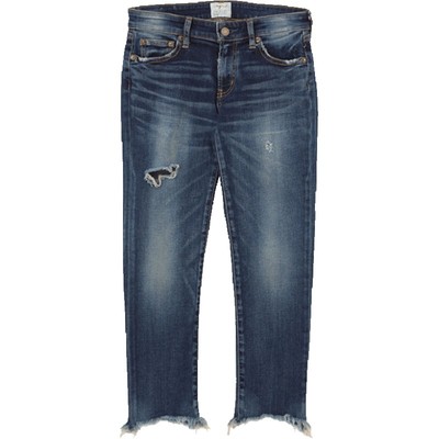 Ungrid牛仔裤日本手工破洞腰九分蓝色水洗修身显瘦女1100024008