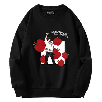 加绒柔顺亲肤保暖圆领卫衣