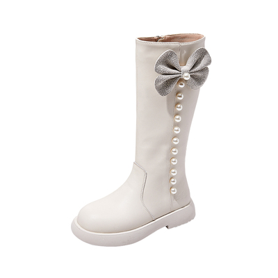 芭比童鞋女童长筒靴秋冬款时装靴