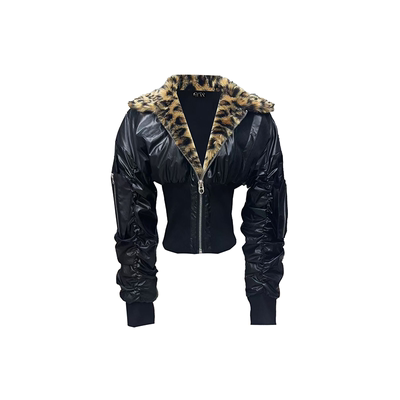 Godsplan*上帝计划豹纹束腰棉服