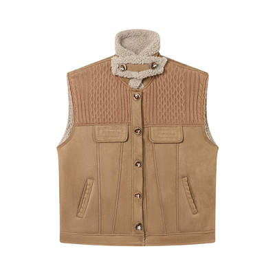 丿未PUREVENUS焦糖皮毛一体马甲