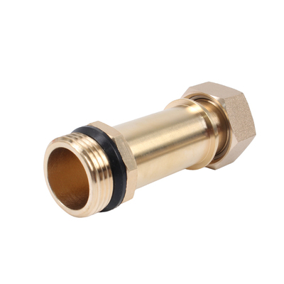 地暖分水器温控阀替换接头可伸缩调节加长全铜1寸大流量内外丝