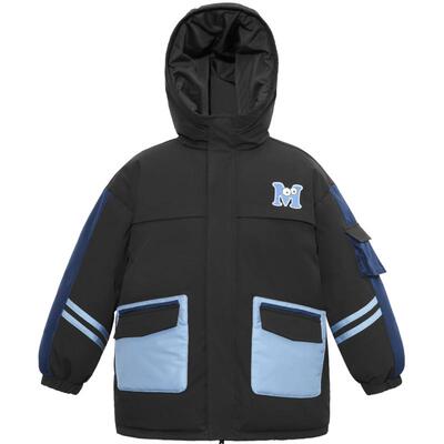男童工装防风羽绒服中长款