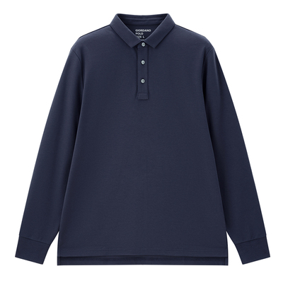 Giordano长袖纯棉双面布POLO