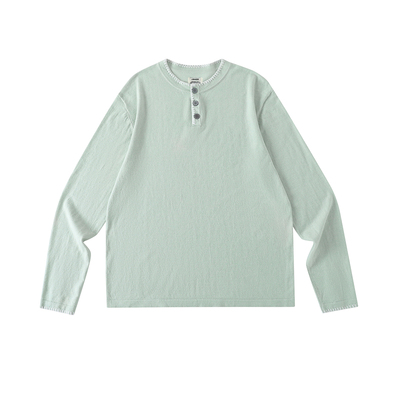 LR MADE 26SS 细腻桑蚕丝羊毛 撞色手缝线 开衩袖 长袖毛衣针织衫