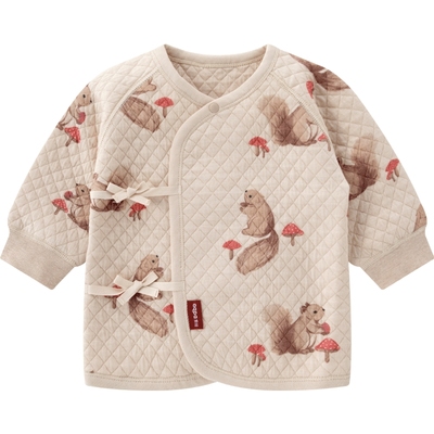 「甜度超标」aqpa半背衣初生婴儿夹棉棉服秋冬保暖新生儿宝宝上衣