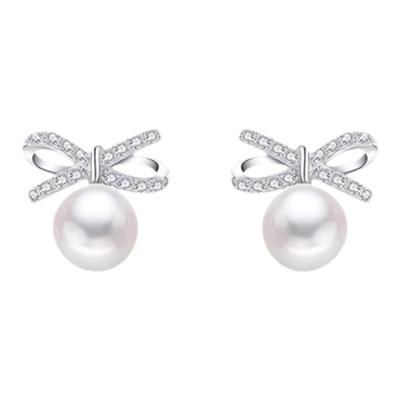 蝴蝶结珍珠款耳钉女气质