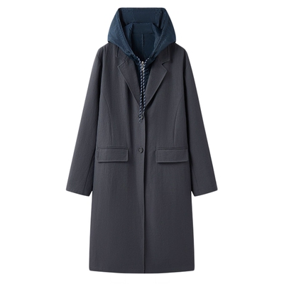 一衣两穿中空纱真两件风衣外套女