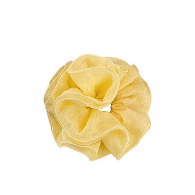 黄色花边大肠发圈女高级感超大韩系头绳2026新款头花气质皮筋头饰