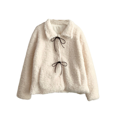 羊羔毛复古加绒保暖外套冬季