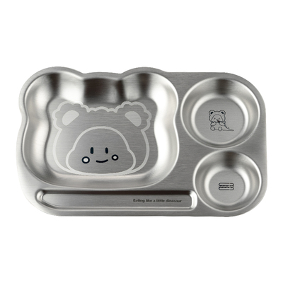 onlycook抗菌304不锈钢儿童餐盘