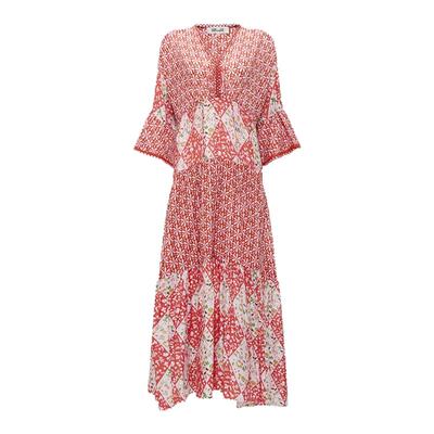 DVF花卉印花长款连衣裙