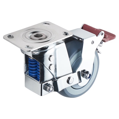 304不锈钢脚轮万向轮弹簧减震轮