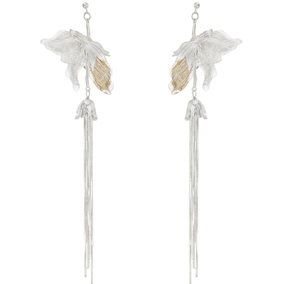 新款ATRIAL SENSING原创轻奢银色流苏耳环长款气质设计感优雅耳饰