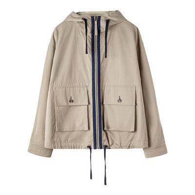 马登工装美式卡其色多口袋夹克