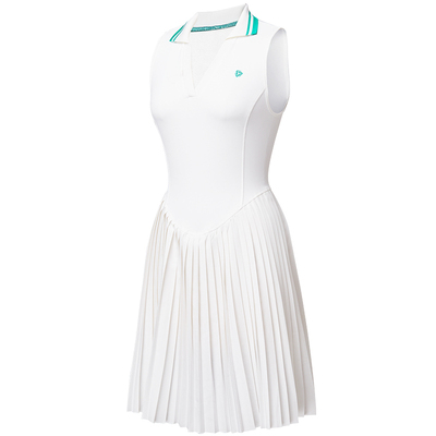 COSLEAF/科里芙半身裙女夏季时尚V领百搭运动休闲无袖网球连衣裙