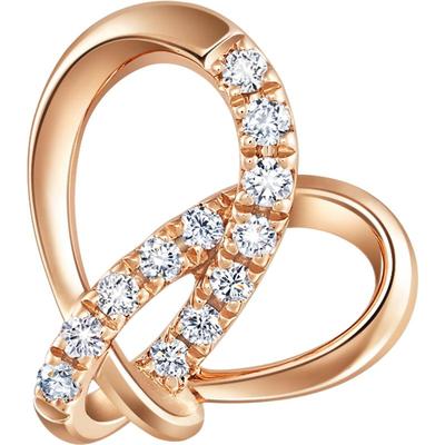 周生生18K玫瑰金同心结耳钉